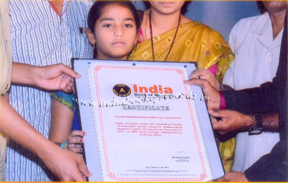 Youngest Mathematics Expert - India Book of Records