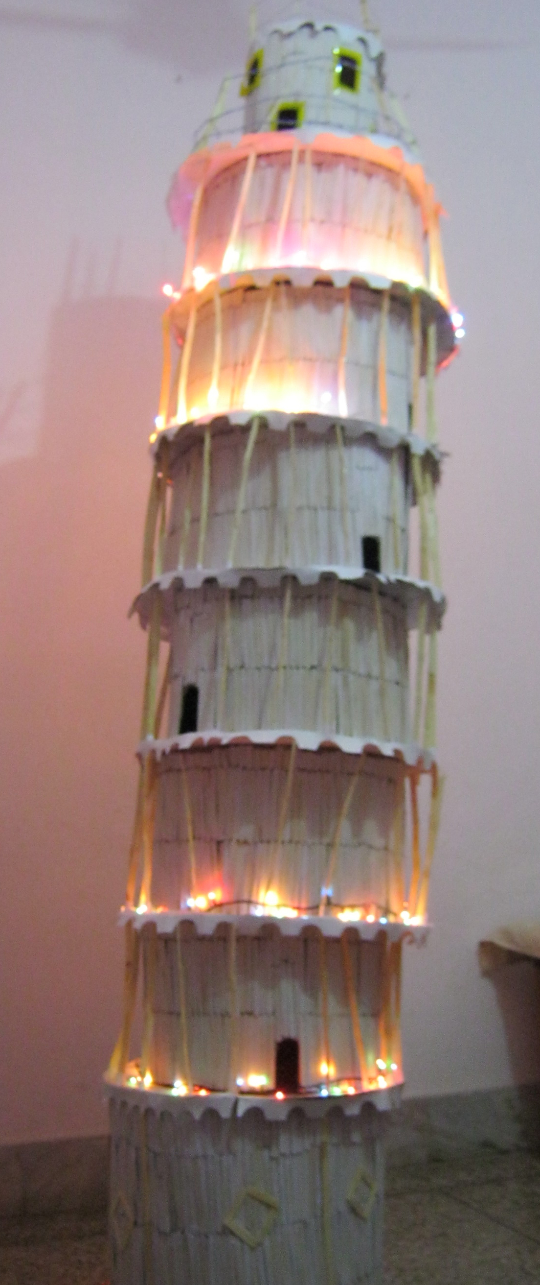 MINIATURE PISA TOWER USED ICE CREAM STICKS - India Book of Records
