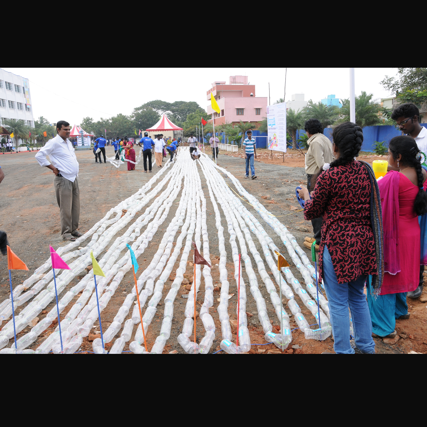 LONGEST CHAIN OF PLASTIC BOTTLES - India Book of Records